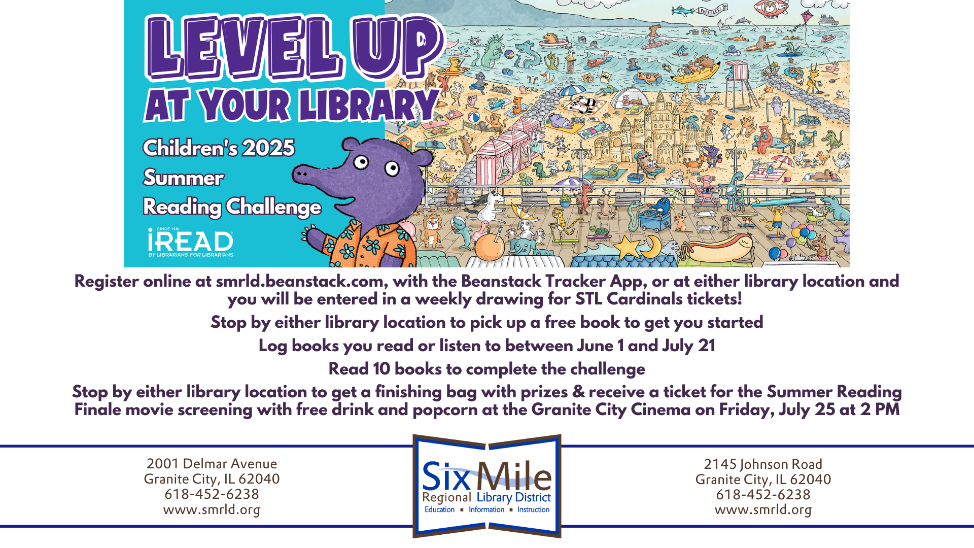 2025 All Ages Summer Reading Challenge « Six Mile Regional Library District
